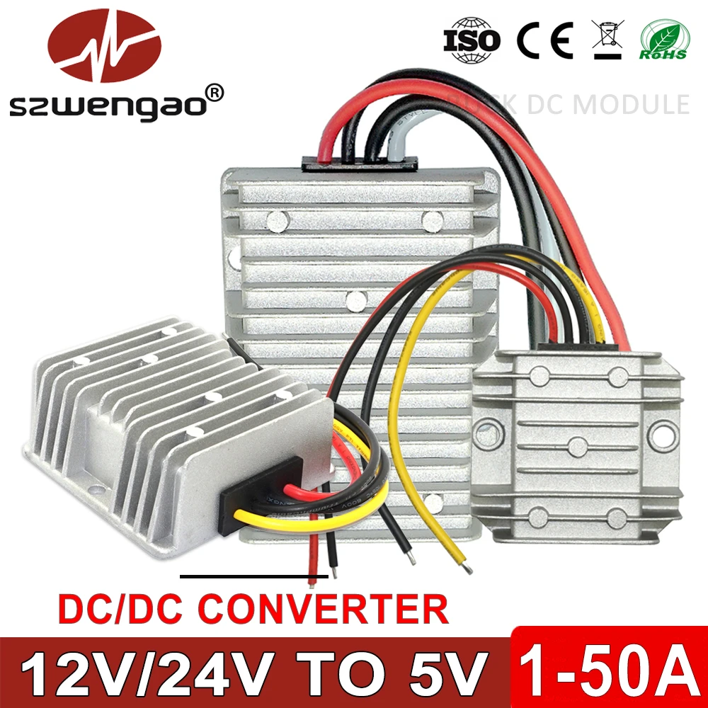 Free Shipping DC 12V 24V to DC 5V 3A 5A 10A 15A 20A 30A 40A 50A Step Down Converter Buck 200W ...