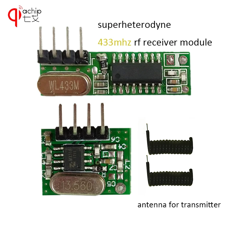 1 set RF module 433 Mhz superheterodyne receiver and transmitter kit ...