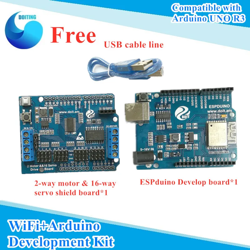 Wifiarduino Development Kit Base On Espduino Development Board Motor Driver Board Compatible