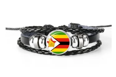 Love Zimbabwe Flag Bracelets Charm Glass Beads Bracelets & Bangles ...