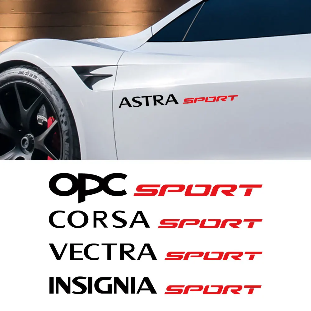 2PCS Car Door Side Stickers Sport Decals For Opel Astra H J G K ...
