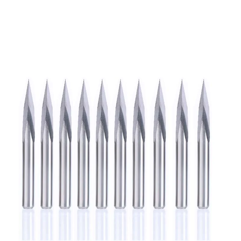 10Pcs 20 Degree Carbide Steel CNC Router Tool Pyramid Engraving Bits ...