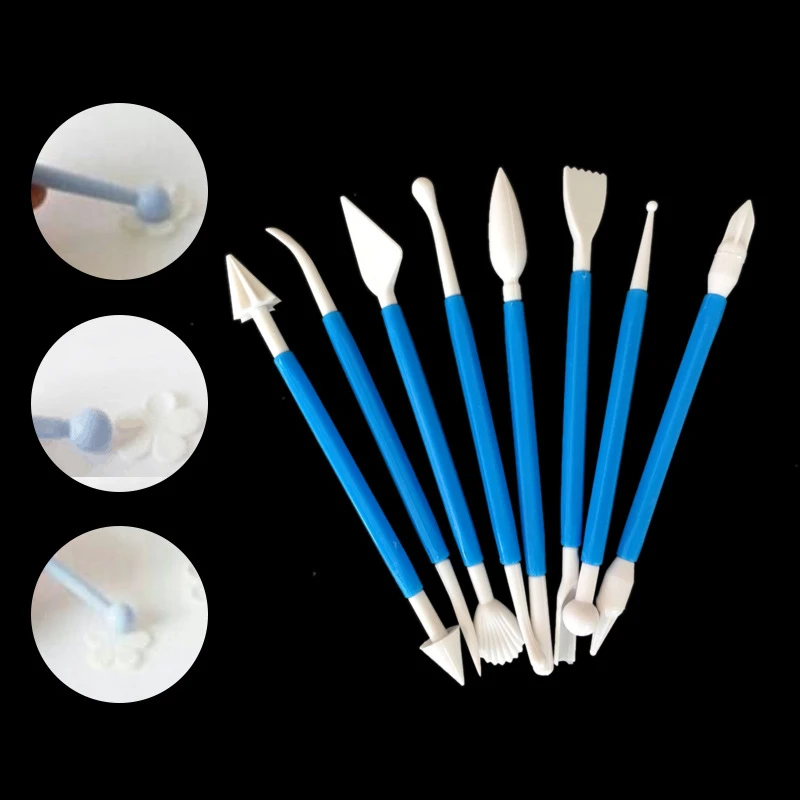 8pcs/Set Food Grade Fondant Tools Fondant Carving Pen 16 Detachable ...
