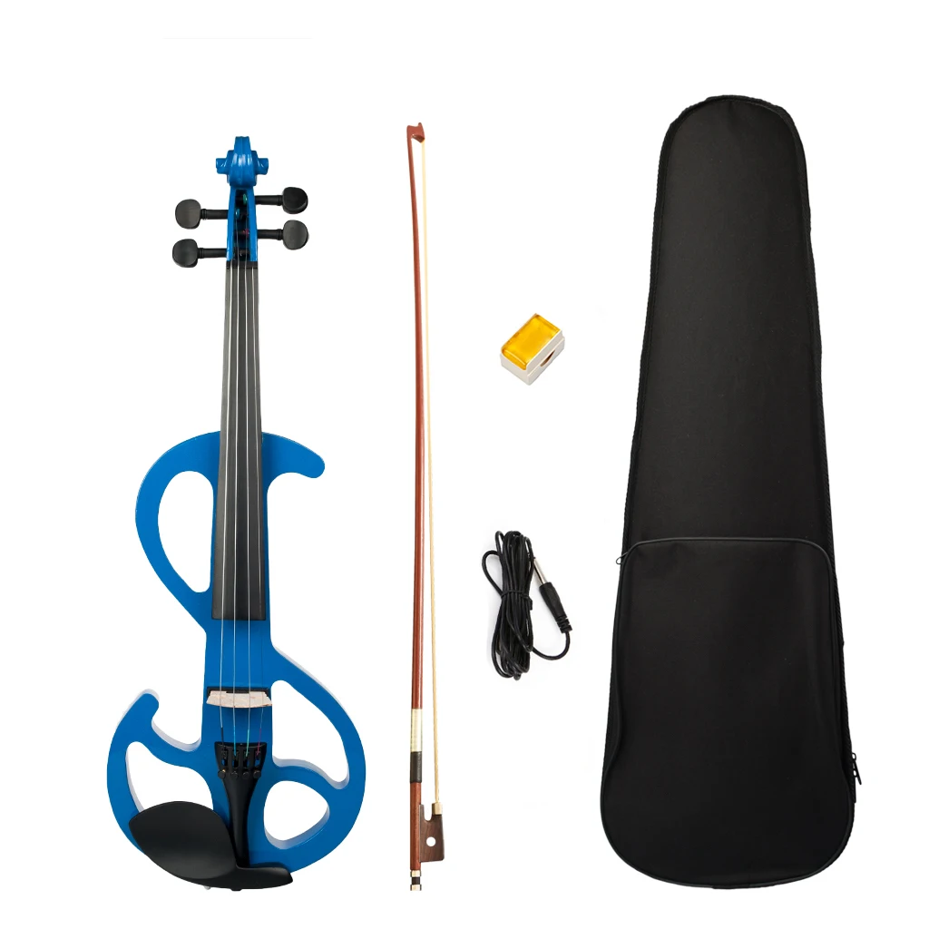 4-4-Full-Size-Solidwood-Electric-Violin-Set-w-Case-Rosin-Audio-Cable ...