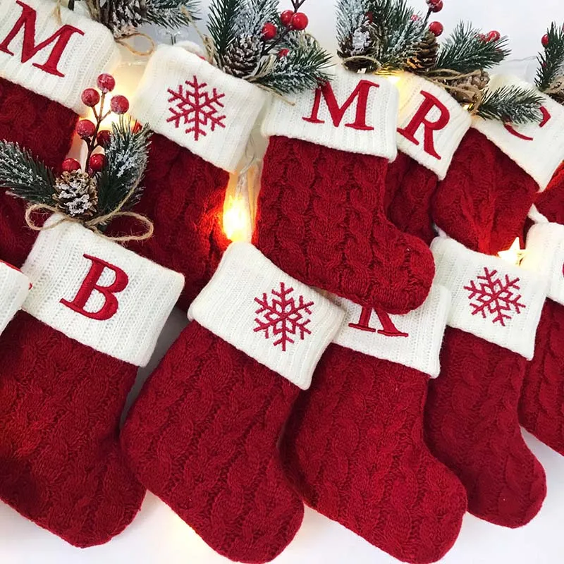 Wholesale-Cute-Merry-Christmas-Socks-Red-Snowflake-Alphabet-Letters ...