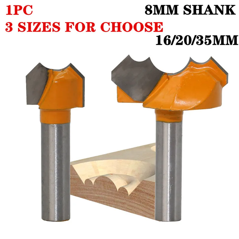 1pc 8mm Shank Classical Double Ball Flutle Wood Router Bit C3 Carbide ...