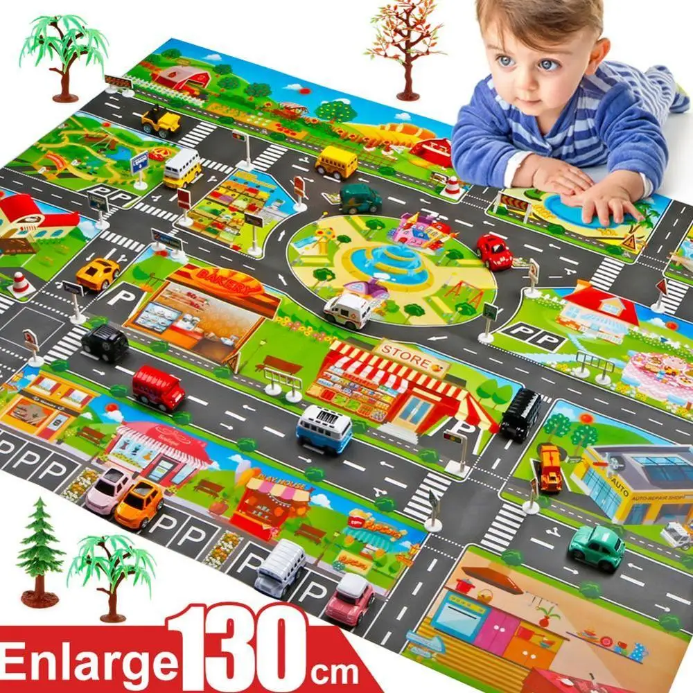 Early Childhood Education Road Sign Large Traffic Scene Map Parking Lot ...