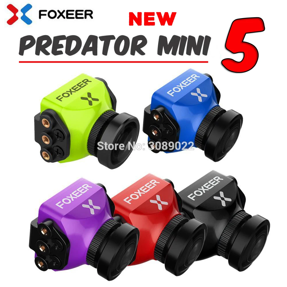 Foxeer Dron de carreras Predator V5 FPV, Mini cámara 16:9/4:3 PAL/NTSC ...