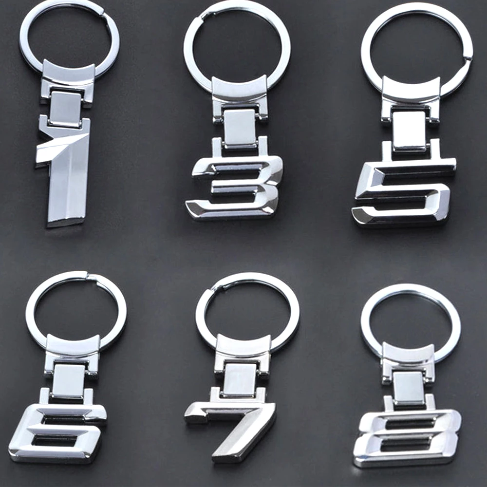 Fashion Creative Modified Digital Metal Car Keychain Key Ring Key Chain ...