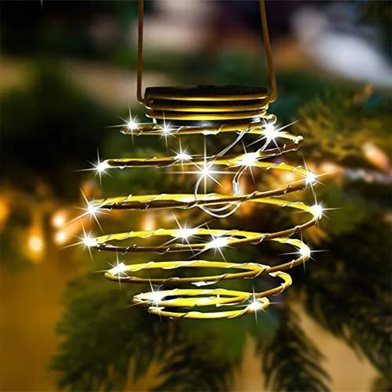 Solar Spiral LED Light Hanging Lantern Solar Spring-Shaped, 44% OFF