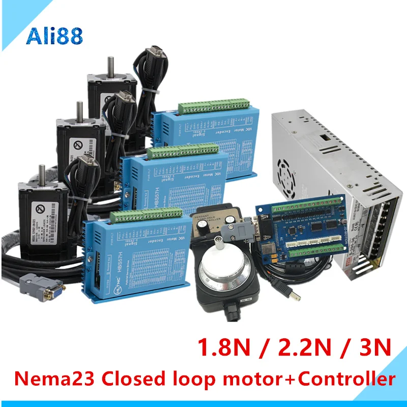 3 Axis Closed Loop Motor Kit: Nema 23 Stepper Motor Closed Loop System ...