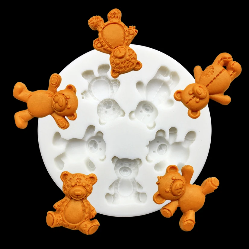 Cute Bear Silicone Cake Baking Mold Sugarcraft Chocolate Cupcake Resin ...