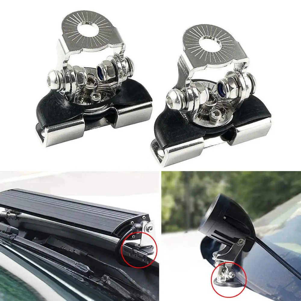 1pair Car Engine Hood Work Light Metal Bracket Holder Universal Offroad ...