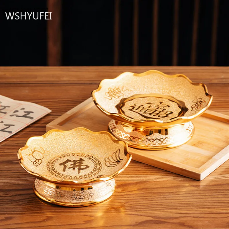 1 pc Chinese Style Buddhist Plates Ceramics Guanyin God of Wealth ...