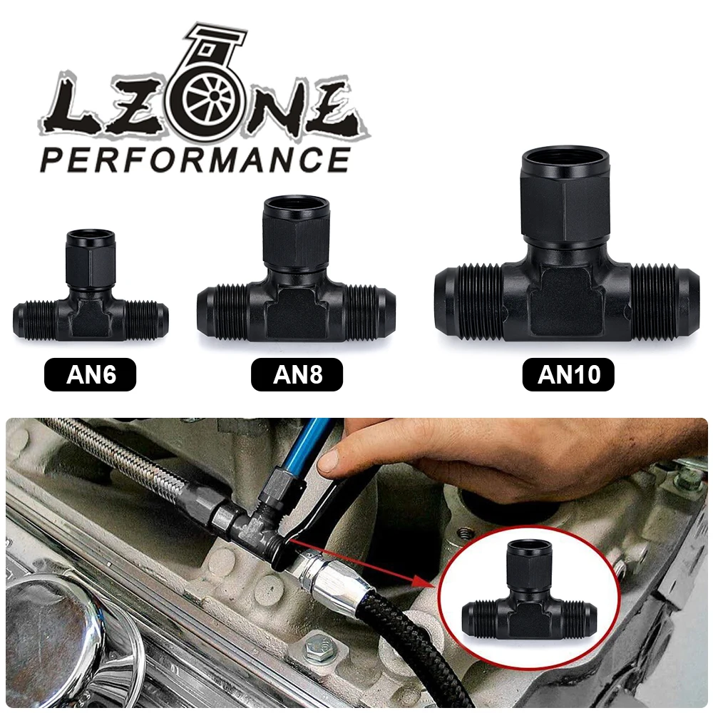 Aluminum-Flare-Tee-Fitting-AN6-AN8-AN10-Female-To-Male-Tee-On-Side ...