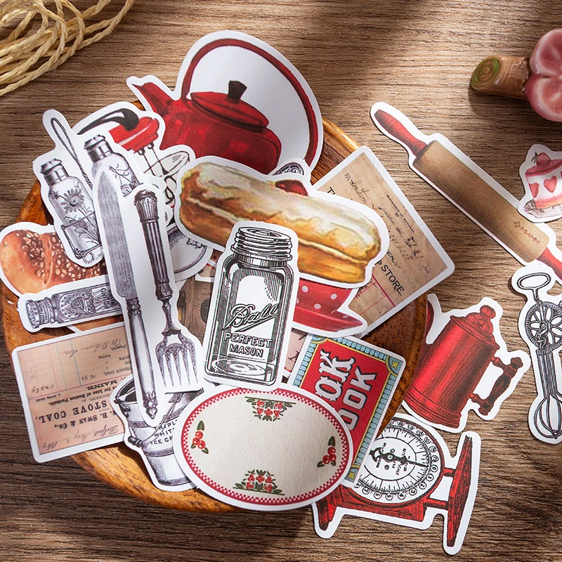 Vintage-Cooking-Food-Series-Stickers-Travel-Junk-Journal-Stickers ...