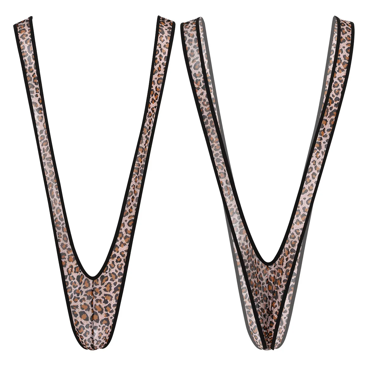 ChicTry-Male-Mens-Leopard-Print-One-piece-Stretch-Deep-V-shaped-Mankini ...