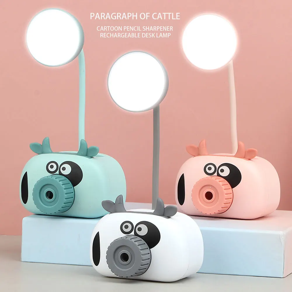 Cute Piggy Desk Lamp With Pencil Sharpener Storage Pen Holder Led Table ...