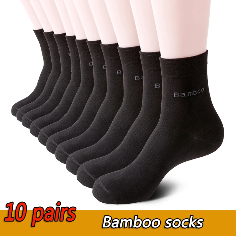Bamboo Dress Socks For Men 10 Pairs-Pack Premium Comfort Super Soft ...