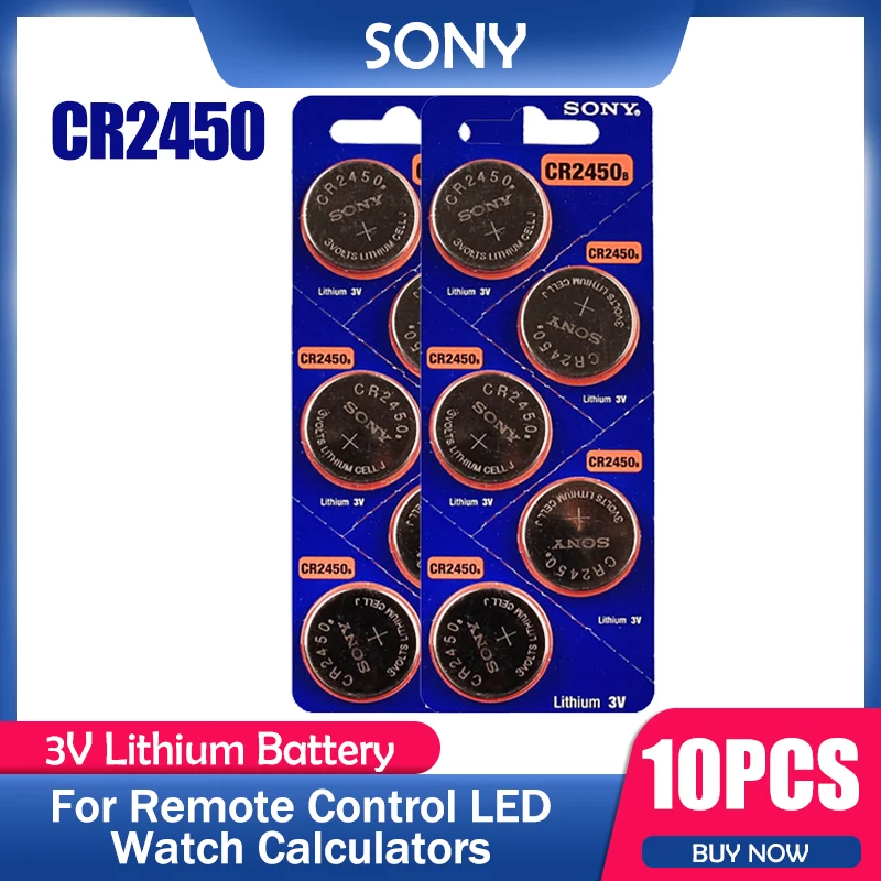 10PCS 100% Original Sony CR2450 CR 2450 3V 550mah Lithium Batteries For ...