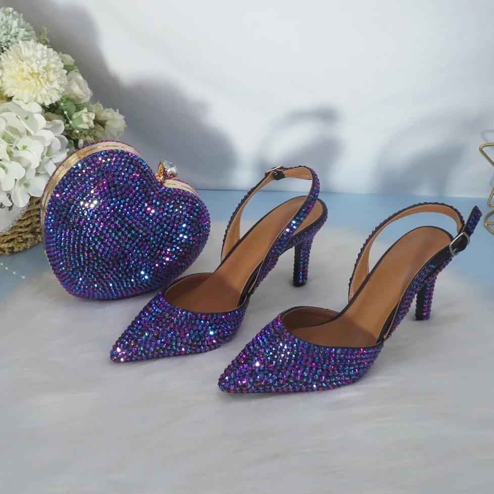 Purple Wedding Shoes With Rhinestones