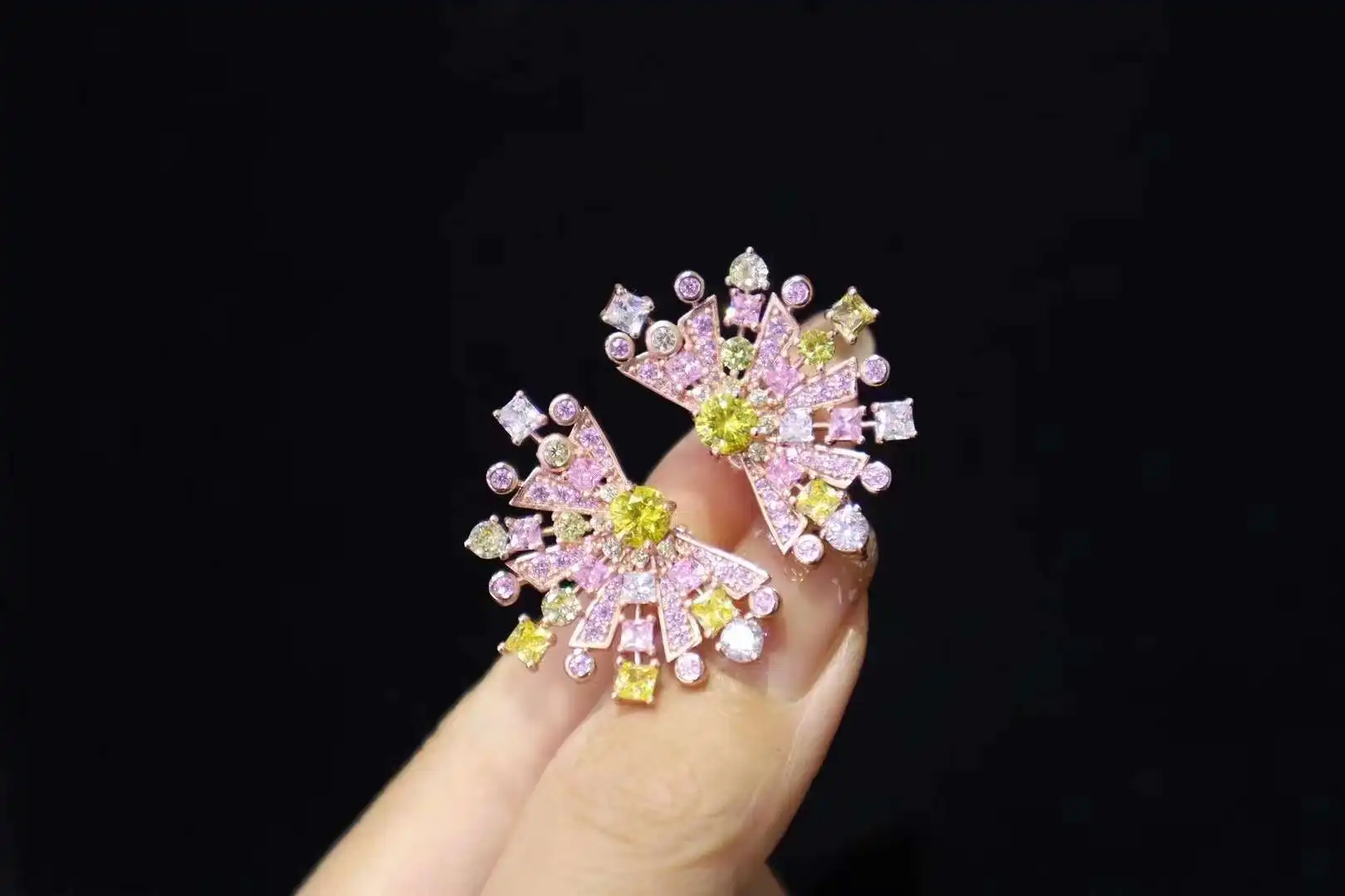 New Color Electroplating Rose Gold Fan Earrings Pendientes Mujer ...