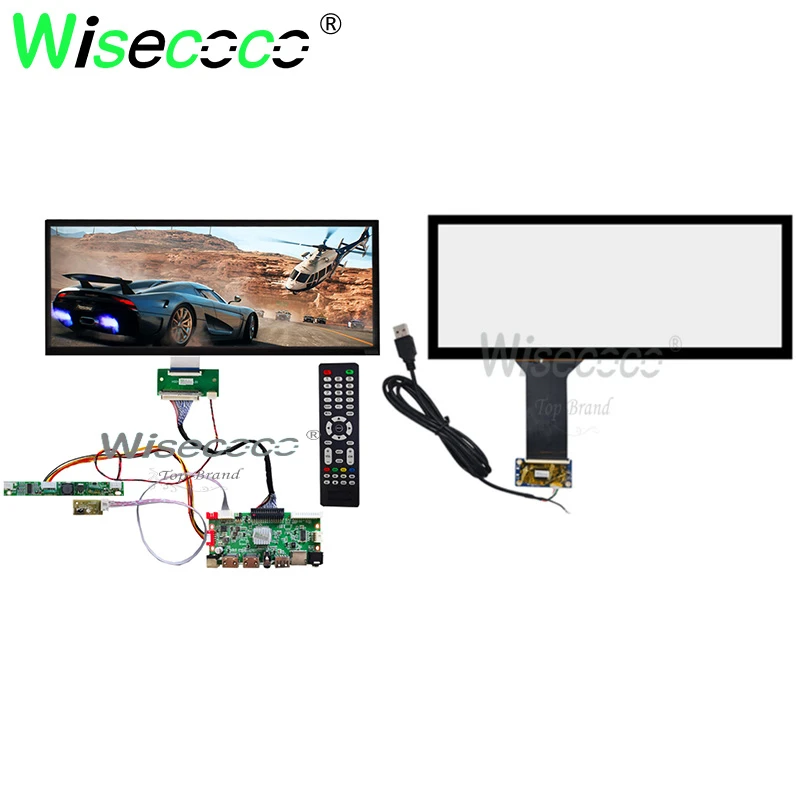 Wisecoco 12.3 Inch 1920x720 IPS TFT LCD Panel Stretched Bar Touch Display USB SD Card Driver ...