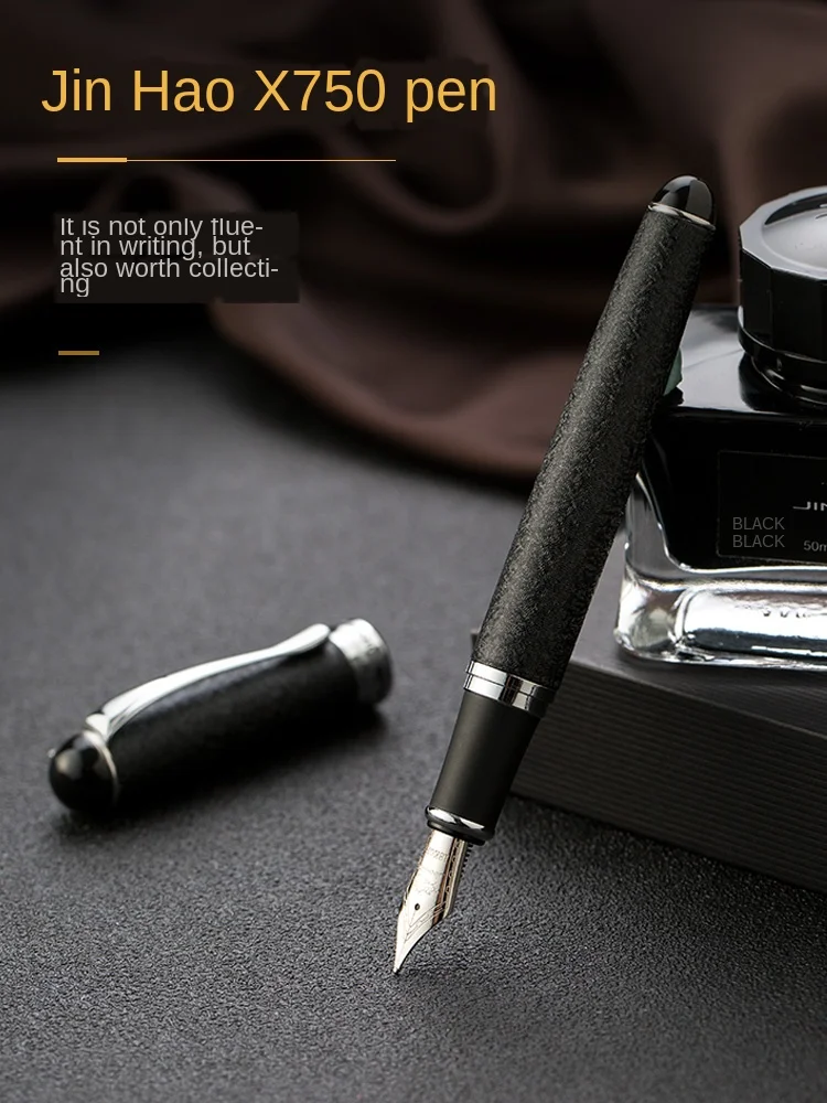 JINHAO X750 Metallic Bright silver flowing accessories M Fountain Pen ...