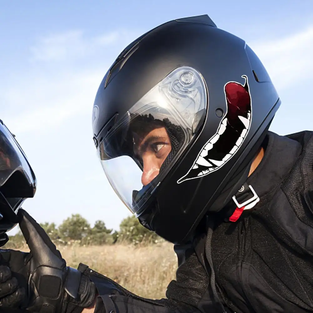 Shark Teeth Motorcycle Helmet Sticker | Reviewmotors.co