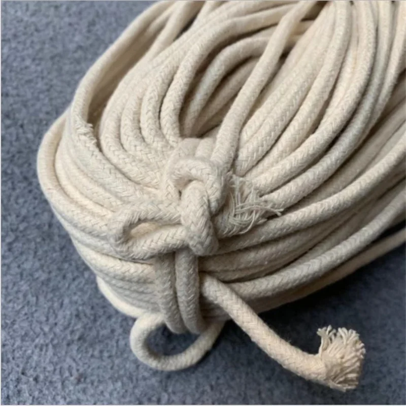Natural-White-Solid-Cotton-Rope-Wax-Flag-Seil-Tapestry-Woven-Drawstring ...