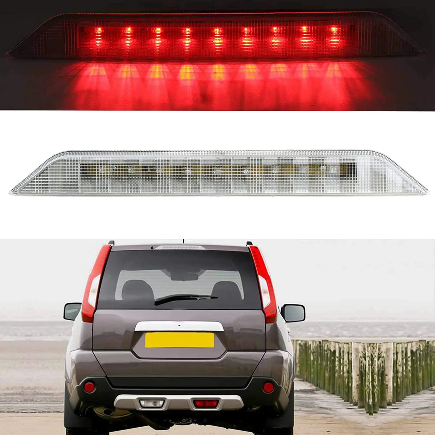 For Nissan X-trail T31 Xtrail Car High Mount Rear LED 3rd Third Brake ...
