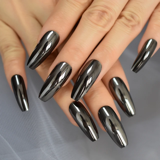 Black Metallic Nails