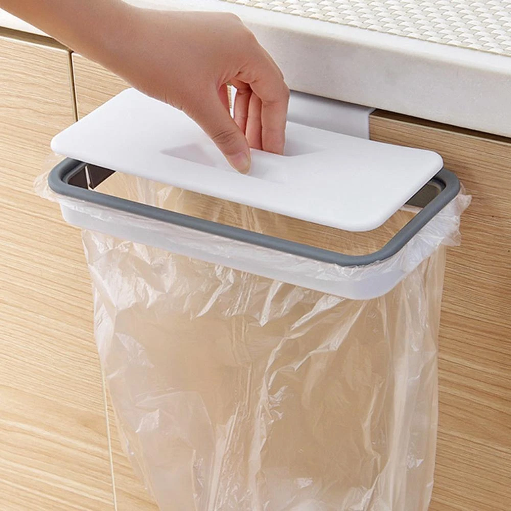 Portable Plastic Garbage Hanging Bag Kitchen Trash Storage Rack Bag ...