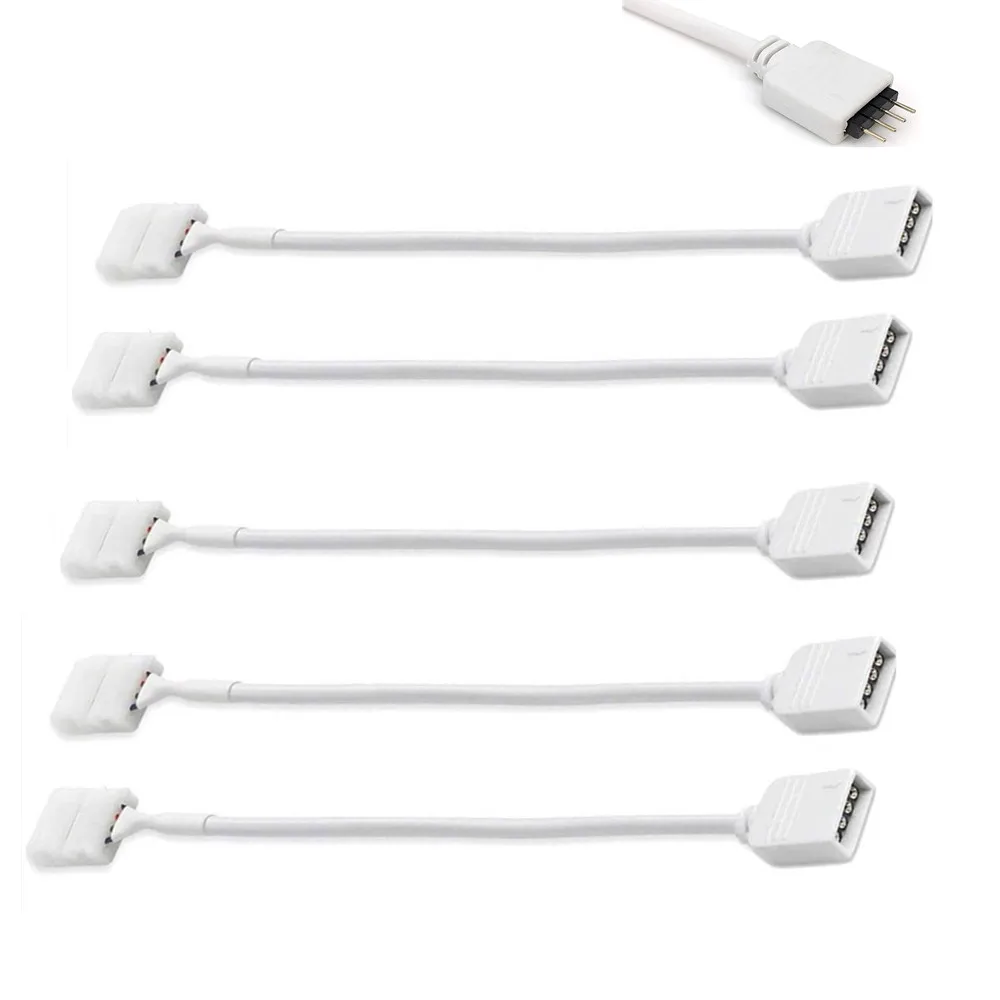 Male Type Female Type 4pin 10mm RGB Connector for 5050 RGB Strip for ...