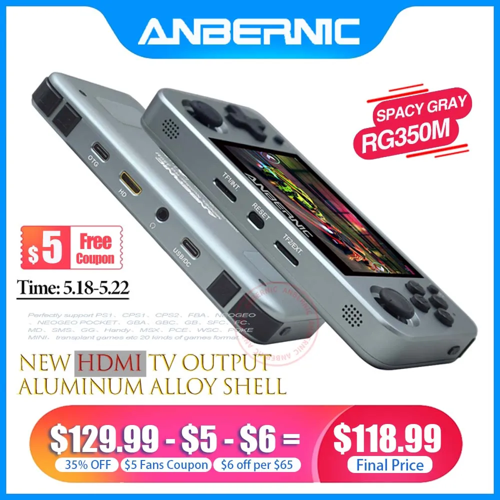 ANBERNIC NEW RG350M Retro Game Console RG 350M PS1 Emulator Player ...