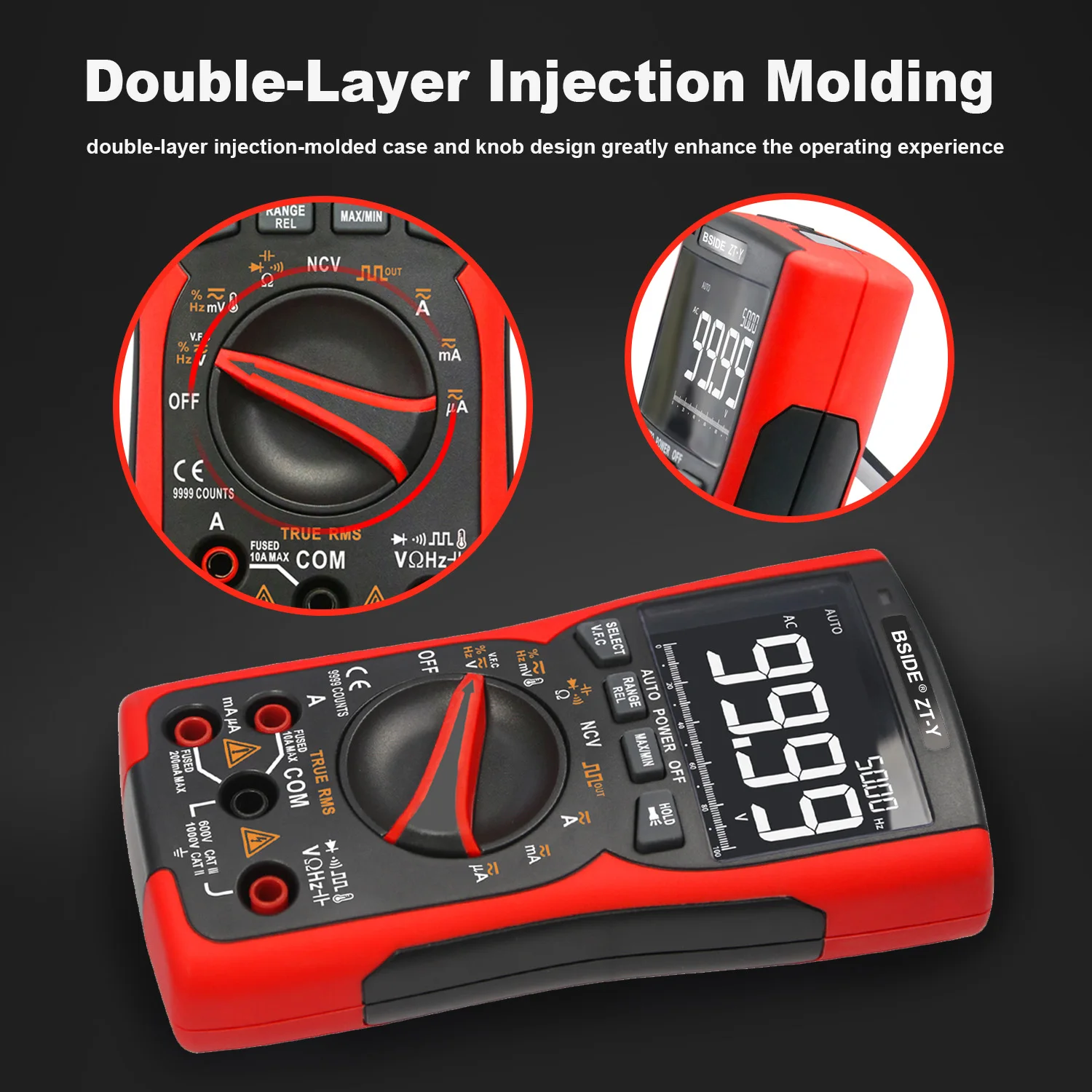 Professional Digital Multimeter BSIDE ZT-Y Y2 True-RMS Display Analog ...