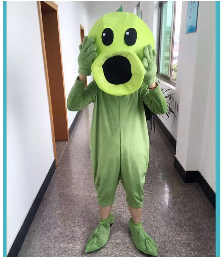 Game Plants Vs Zombies Pea Shooter With Headgear Cosplay Costume ...