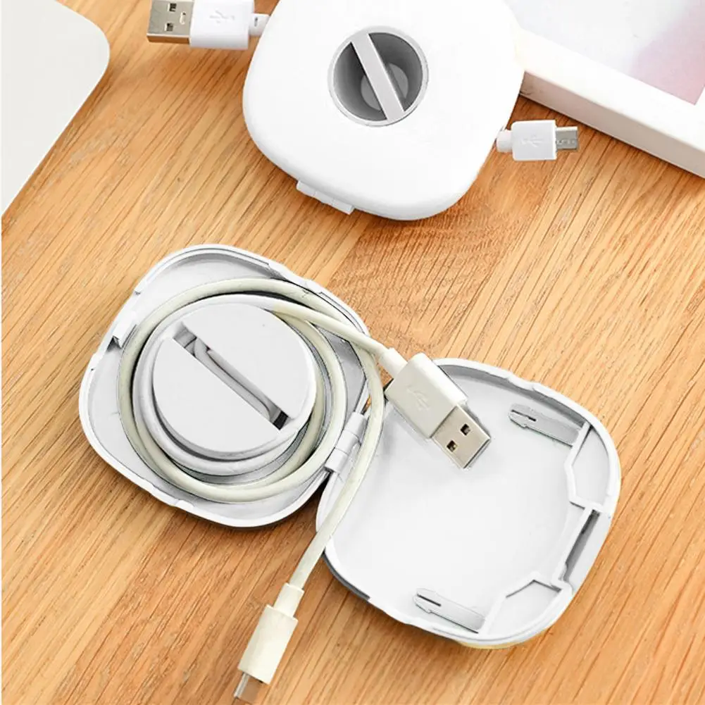 Charging-Cable-Organizer-Wired-Headphone-Box-Mini-Phone-Holder-Desktop ...