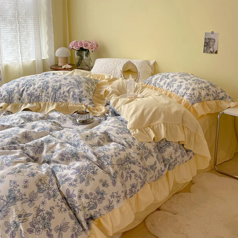 French Blue And Yellow Bedding