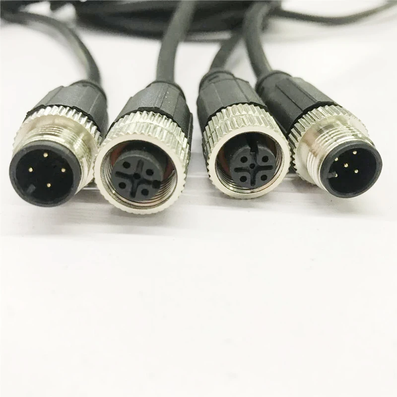 M12-Sensor-Connector-Waterproof-Straight-Right-Angle-Line-Male-Female ...