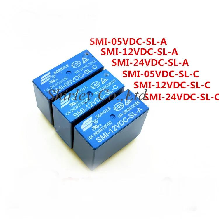 SONGLE nuevos relés de potencia originales, SMI 05VDC SL C, 5V, 12V, 24V, 10A, 5 pines, SMI ...