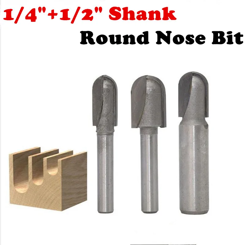 1PC 1 4 1 2 Shank Carbide End Mill Tool CNC Long Blade Round Nose Bit