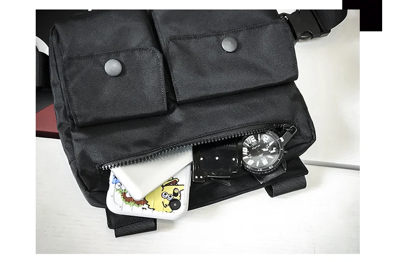 Sac banane,en toile pour homme,de style Hip-hop,gilet tactique,Kanye ...