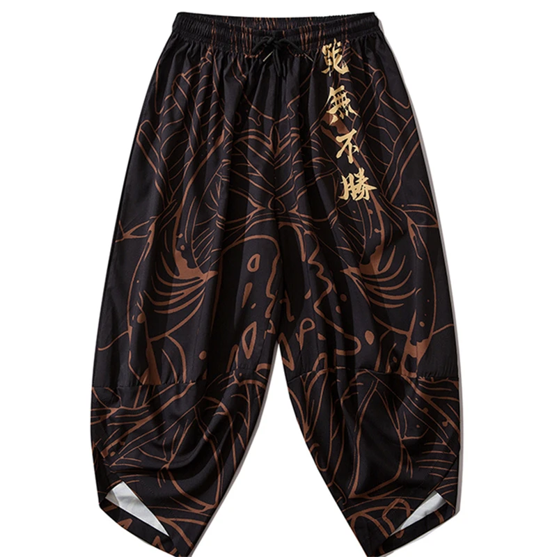 Bebovizi-Japanese-Invincible-Print-Traditional-Kimono-Pants-Suit-Male-Casual-Loose-Trouser-Men ...
