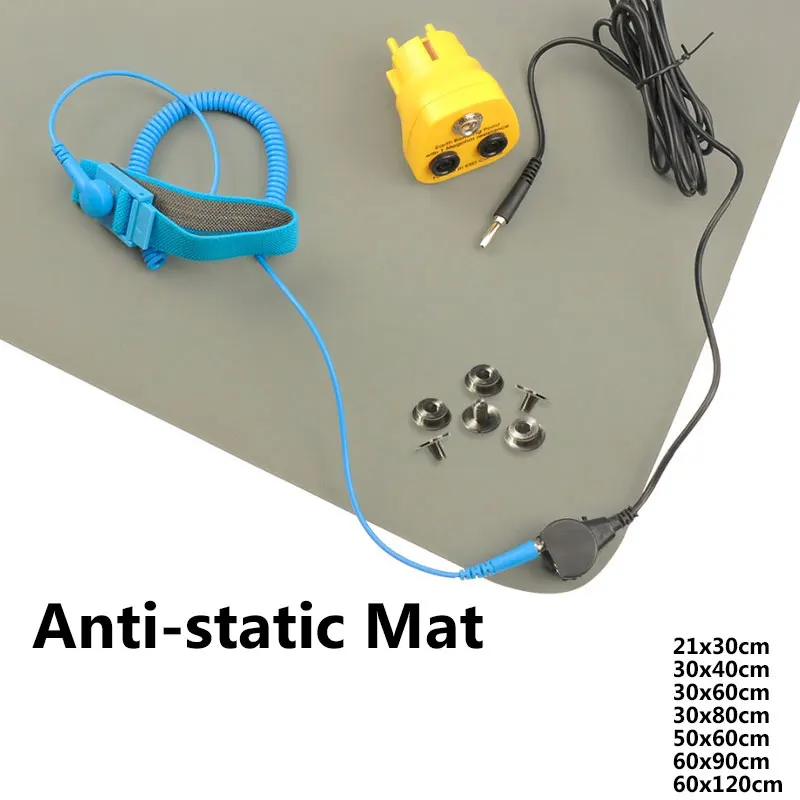 GRAY-Anti-Static-Mat-Ground-Wire-EU-Plug-ESD-Wrist-Strap-For-Mobile ...