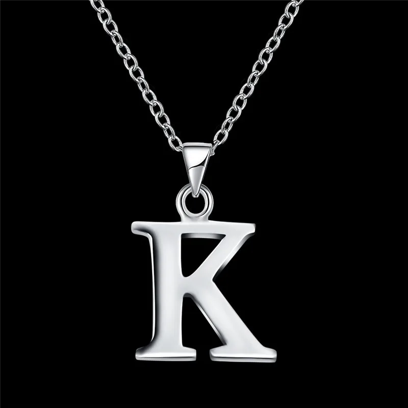 Fashion Jewelry Stainless Steel Link Chain Letter K Pendants Necklaces ...