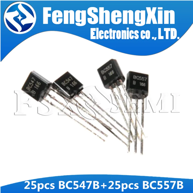 50pcs/lot 25pcs BC547+ 25pcs BC557 BC557B BC547B TO 92 transistor ...