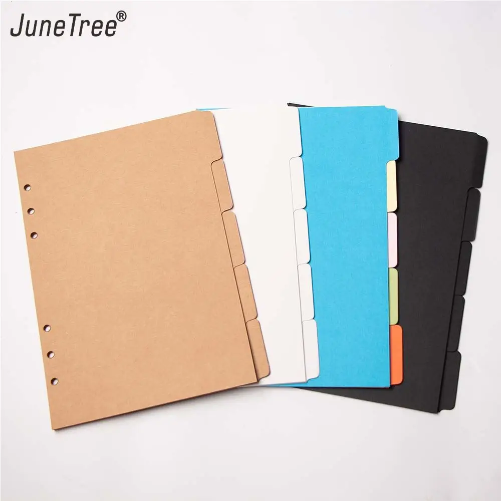 Colorful-thick-paper-Separator-Rings-Notebook-6-hole-Index-Page-A5-A6 ...