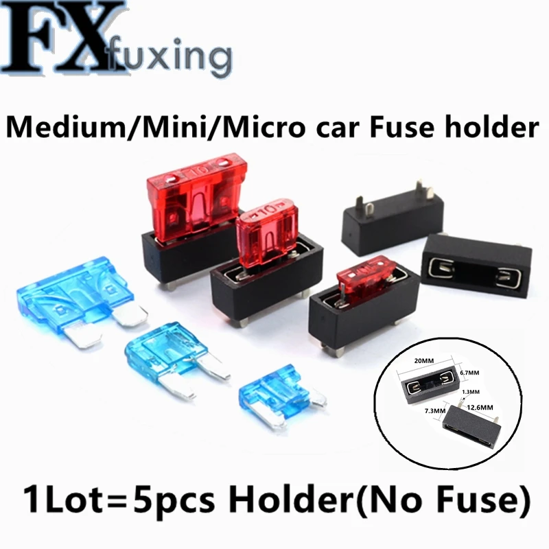 5pcs Pcb Panel Mount Insurance Blocks Safety Terminals Medium Mini ...