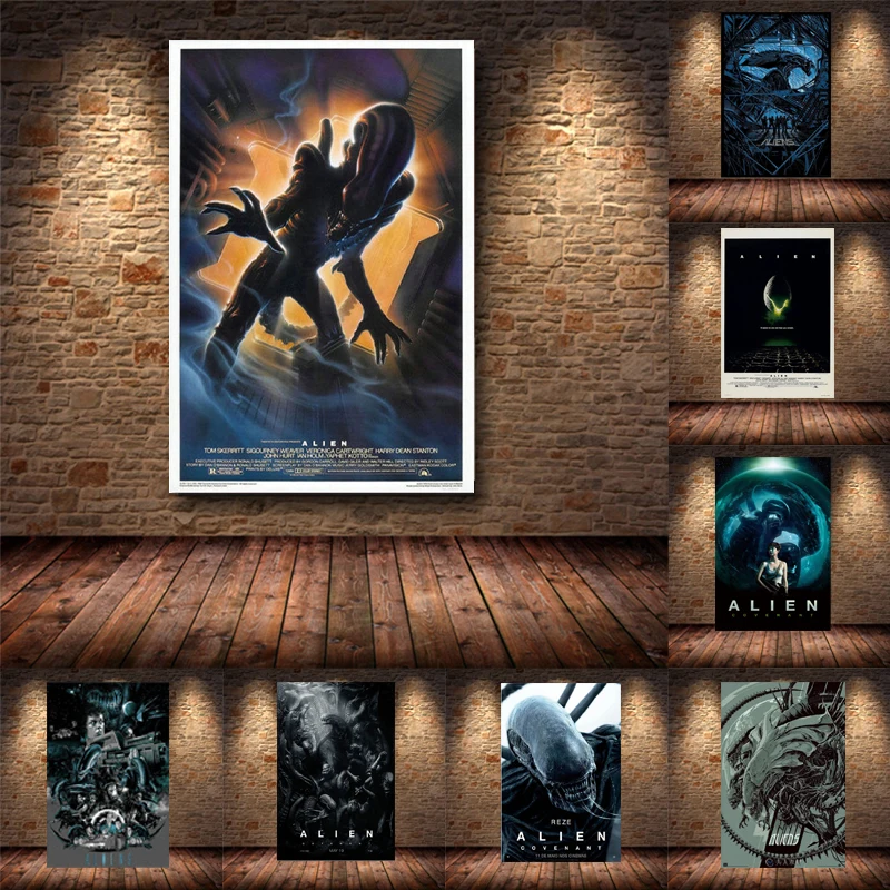 Horror Movie Film Retro Alien Classic Canvas Painting Poster Prints Art ...